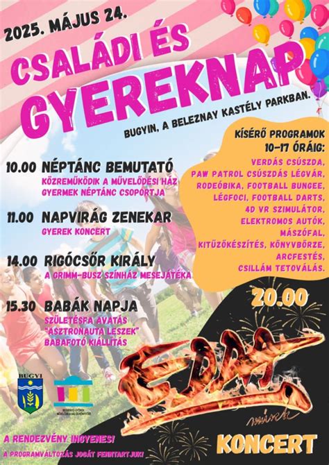 Bugyi Családi és Gyereknap Program 2025 Edda Koncerttel Ingyenes
