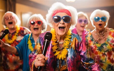 Free Photo Joyful Old Women Having Fun