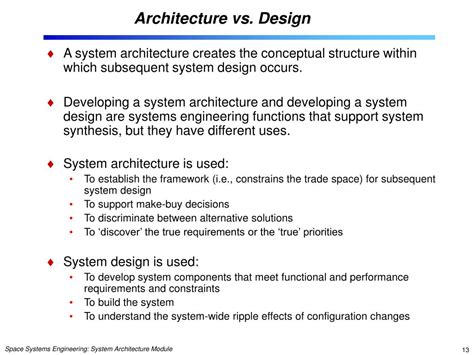 Ppt System Architecture Module Space Systems Engineering Version 10 Powerpoint Presentation