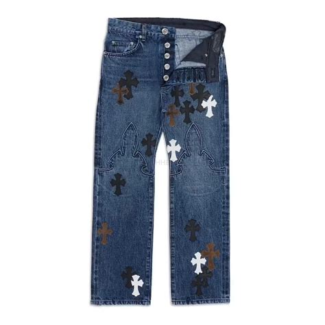 Chromehearts Chrome Hearts 克罗心 蓝色fleur燕尾 多色 And 十字贴皮牛仔裤【正品保障】 Chhes全球买手店