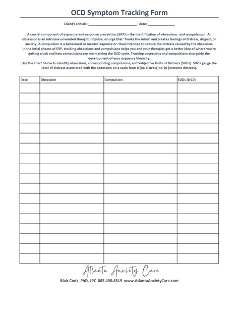 Ocd Treatment Tools — Atlanta Anxiety Care