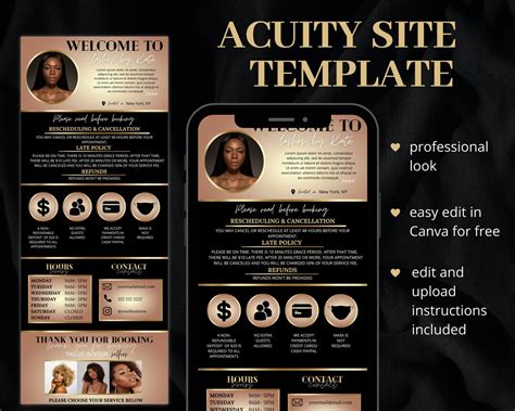 Acuity Scheduling Template Acuity Booking Site DIY Acuity Design Lash Tech Hair Stylist
