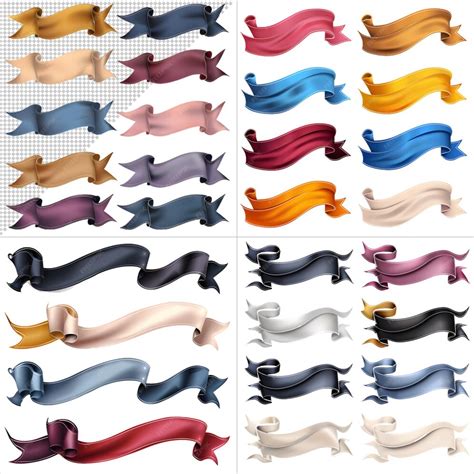 Collection Of Colorful Banners With No Background Premium Ai