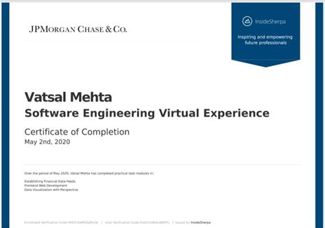 Vatsal Mehta On Linkedin Completed My Software Engineering Virtual