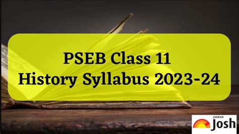 Pseb Class 11 History Syllabus 2023 24 Download New Curriculum In Pdf