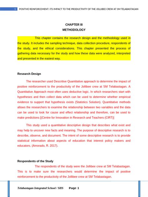 Chapter 3 Sample Template Pdf Survey Methodology Quantitative Research
