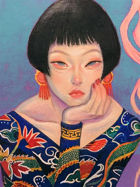 동양적 색연필펜 일러스트 과정첨부 프리즈마색연필 스타빌로 펜으로 그린 두번째 그림입니다 컬러링 과정은 페이스북 라이브 인스타 라이브로 진행했었습니다