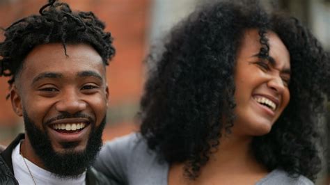 Premium Photo A Black Couple Embrace An African Man And Woman Hug Posing
