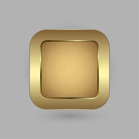 Golden Rectangle Blank Button For Website UI Or App UX Vector Design In