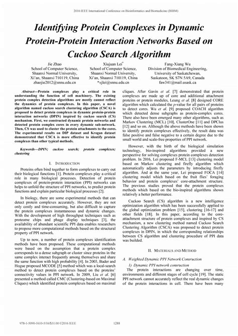 Pdf Identifying Protein Complexes In Dynamic Protein Protein Interaction Networks Based On