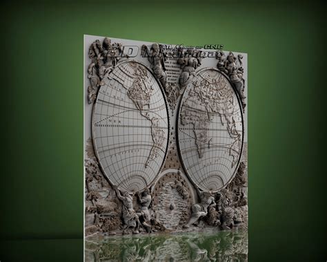 The World Map 3d Stl Model For Cnc Router Artcam Vetric Etsy Finland