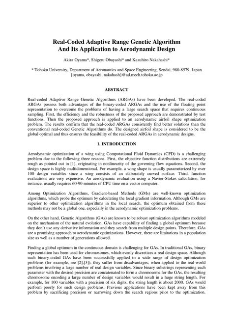 Pdf Real Coded Adaptive Range Genetic Algorithm And Its Application