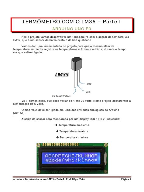 Termometro Com Arduino Pdf Arduino Termômetro