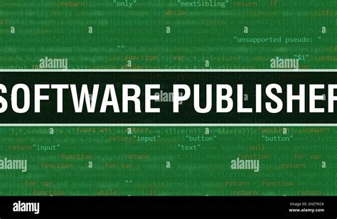 Software Publisher Text Written On Programming Code Abstract Technology