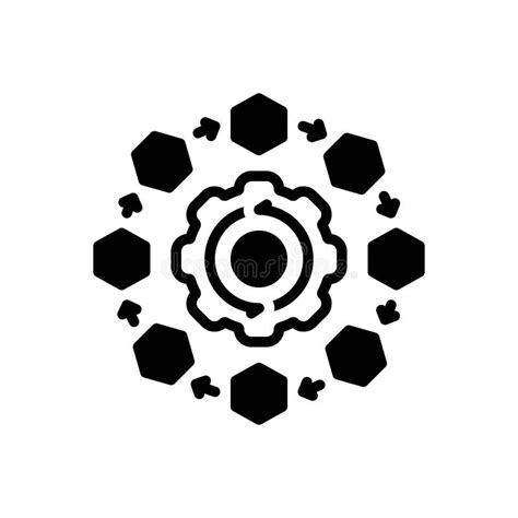 Black Solid Icon For Procedure Workflow And Plan Stock Illustration