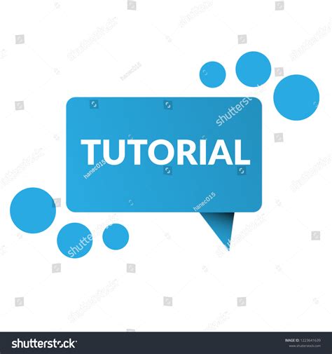 tutorial signlabel tutorial speech bubble tutorial stock vector