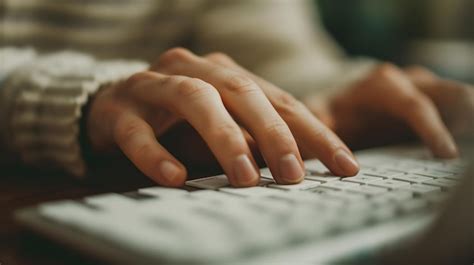 Closeup Of Hands Typing On Keyboard Premium Ai Generated Image