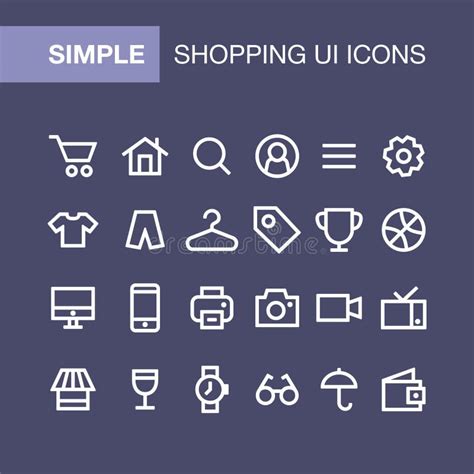 Set Of Online Shopping Icons For Simple Flat Style Ui Design Stock Vector Illustration Of