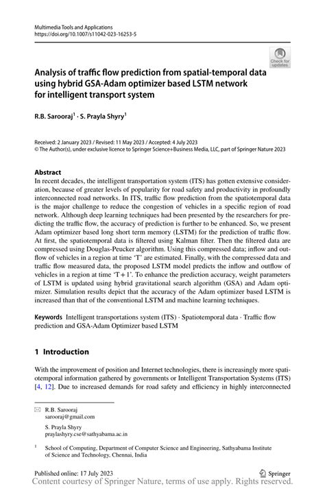 analysis of traffic flow prediction from spatial temporal data using