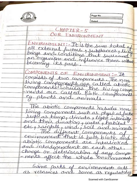 Revision Notes Chapter Our Environment Class 10 Pdf