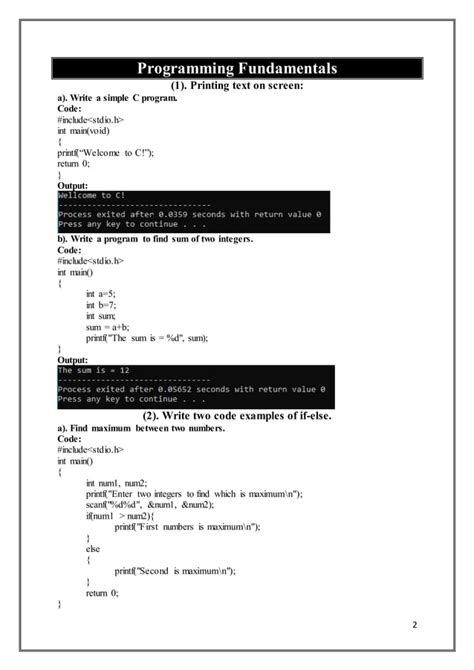 Programming Fundamentals Pdf
