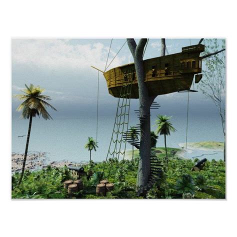 Pirates Treehouse Poster Pirate Treehouse Tree House