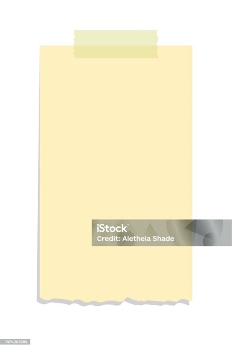 찢어진 노란색 스티커 메모 벡터 그림입니다 테이프 사무실 메모 종이 서식 파일입니다 0명에 대한 스톡 벡터 아트 및 기타 이미지 0명 Washi Paper 공란