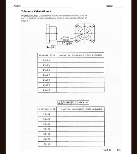 Tolerance Calculations 4 Instructions Calculate The Tolerance Calculations 4 Instructions Calculate The
