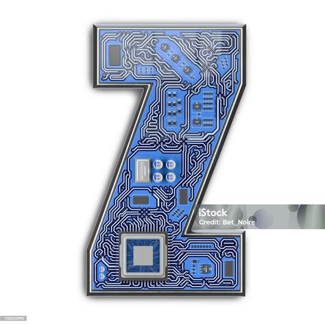 회로 기판의 형태로 편지 Z입니다 흰색 절연 디지털 하이테크 편지입니다 3차원 형태에 대한 스톡 사진 및 기타 이미지 3차원 형태 Cpu 공학 Istock