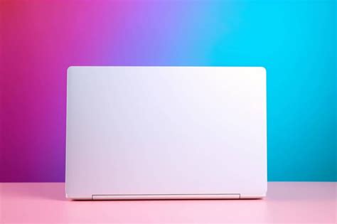 Download Open Source Computing Platform Concept With White Laptop On Colorful Background Mockups