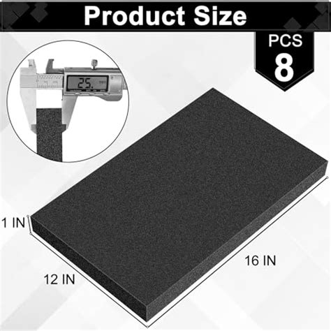 Polyurethane Foam Sheets 8p 16 X 12 X 1 Inch Cuttable Tool Box Case Foam Inserts