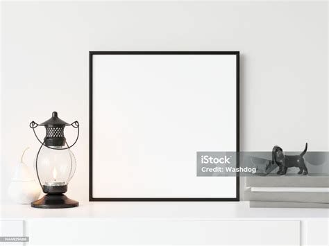 스타일이 지정된 정사각형 블랙 프레임 모형 빈 블랙 얇은 사각형 프레임 3d 삽화 0명에 대한 스톡 사진 및 기타 이미지 0