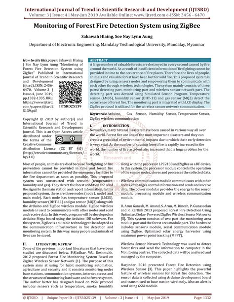 Monitoring Of Forest Fire Detection System Using Zigbee Pdf