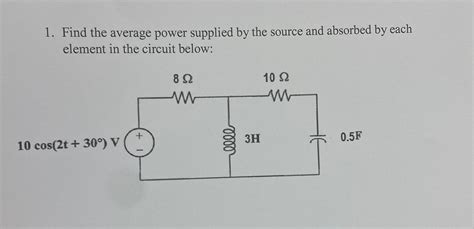 Solved Find The Average Power Supplied By The Source And