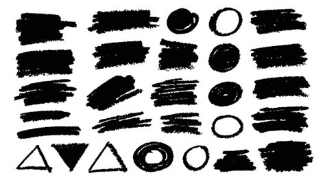 브러시 스트로크 벡터 페인트 브러시 세트입니다 그런지 디자인 요소 개체 그룹에 대한 스톡 벡터 아트 및 기타 이미지 개체 그룹 건조한 검은색 Istock