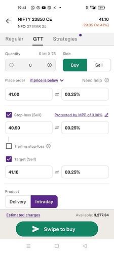 Default Order Type Selection When Using Instant Order Placement