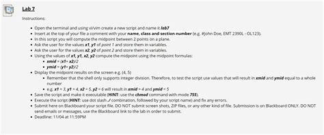 solved lab 7 instructions open the terminal and using
