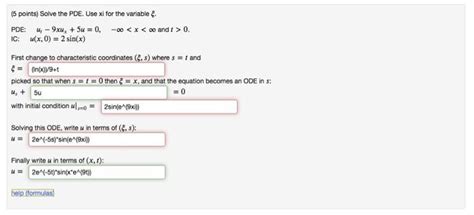 Solved PDE Points Solve The PDE Use Xi For The Chegg Com