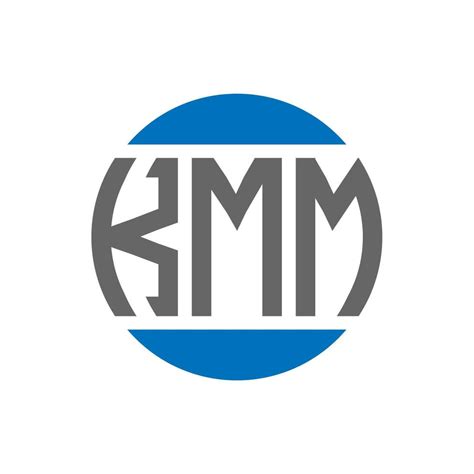 Diseño De Logotipo De Letra Kmm Sobre Fondo Blanco Concepto De Logotipo De Círculo De Iniciales