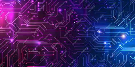 Premium Photo Futuristic Circuit Board With Neon Lights Digital Connections And Modern Design