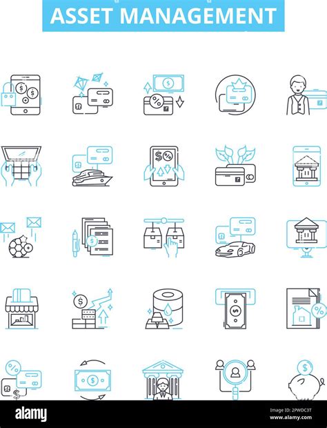 Asset Management Vector Line Icons Set Assets Management Investment