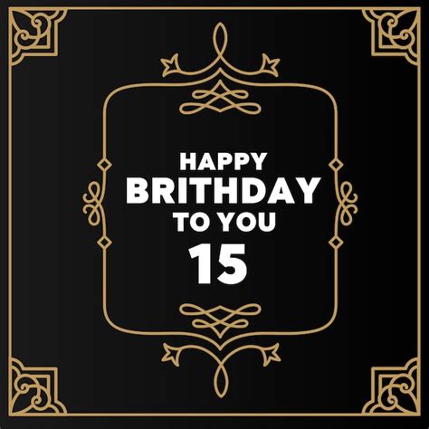 グリーティング カード、バースデー カード、招待状の 15 歳の誕生日おめでとうモダンで豪華なデザイン。 プレミアムベクター