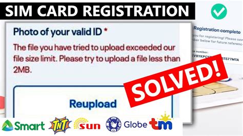 SIM Card Registration Upload Photo Exceeded File Size Limit How To