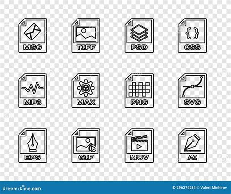 set line eps file document ai psd msg max mov and svg icon
