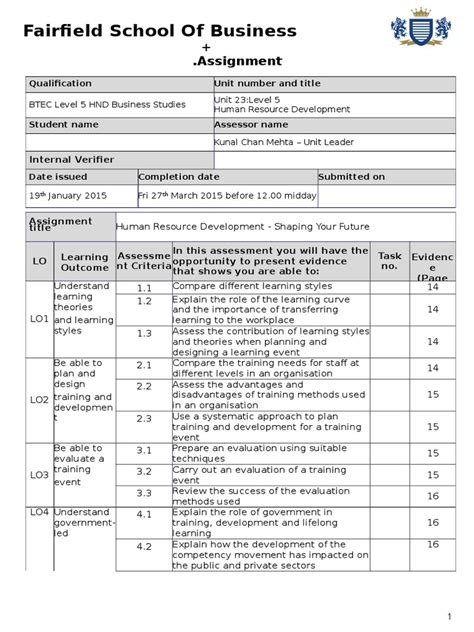 Sample Assignment Template Learning Styles Evaluation Free 30 Day