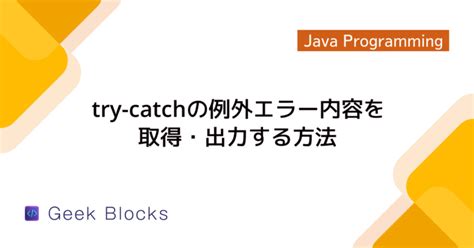 Java Try Catch Finally構文の使い方 例外処理 Geekblocks