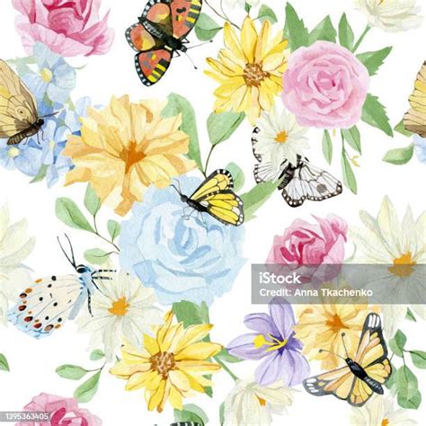 아름다운 복고풍 파스텔 꽃 원활한 패턴 장미 크로커스 야생화 벽지 장식 및 섬유 직물을위한 일러스트레이션으로 꽃 디자인 배경을