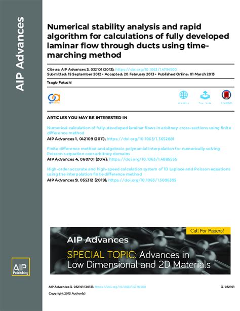 Pdf Numerical Stability Analysis And Rapid Algorithm For Calculations