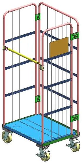 Warehouse Wire Mesh Rolling Security Cage Steel Foldable Cage Trolley Roll Cage Wire Rolling