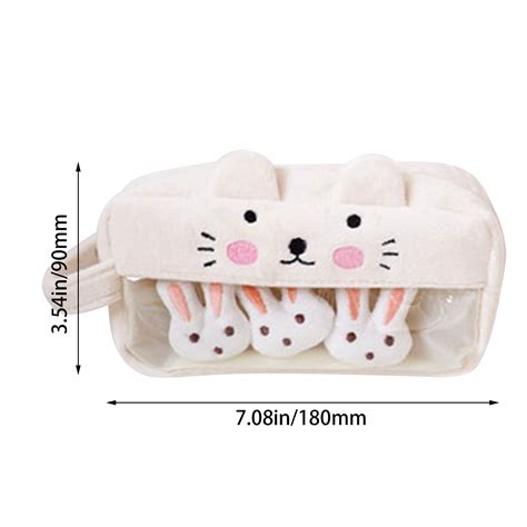 Yutnsbel Plush Cute Pencil Case Large Capacity Pencil Case Creative